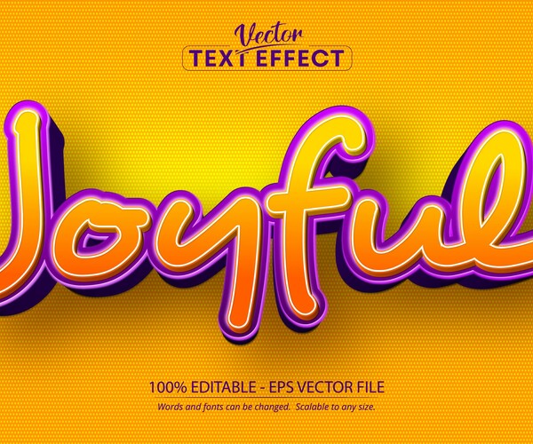 ArtStation - Joyful text, cartoon style editable text effect | Artworks