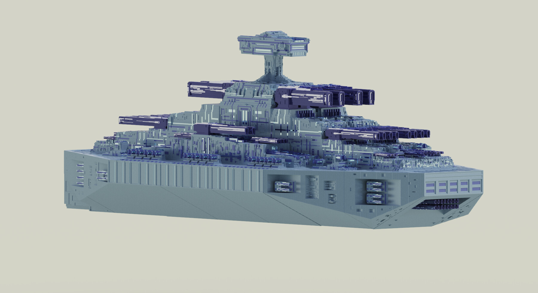 ArtStation - 3d voxel iso space ship | Game Assets