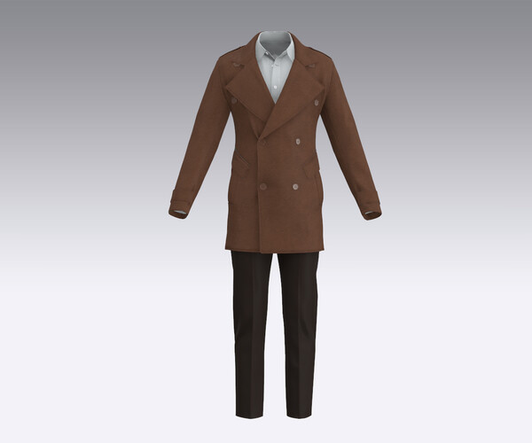 ArtStation - Men's coat / Marvelous Designer / Clo 3D project + obj ...