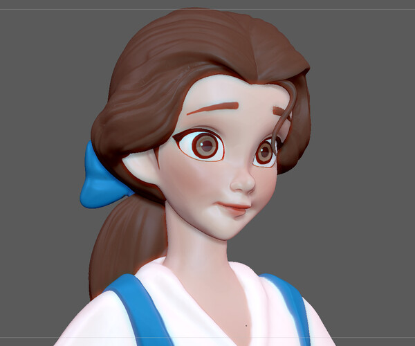 ArtStation - BELLE PRINCESS STATUE BEAUTY AND THE BEAST DISNEY ANIME 3D ...
