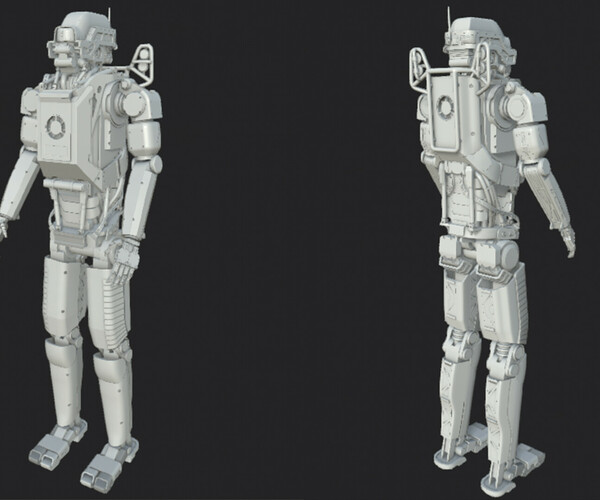 ArtStation - Elysium Droid gold skin Low-poly 3D model | Game Assets