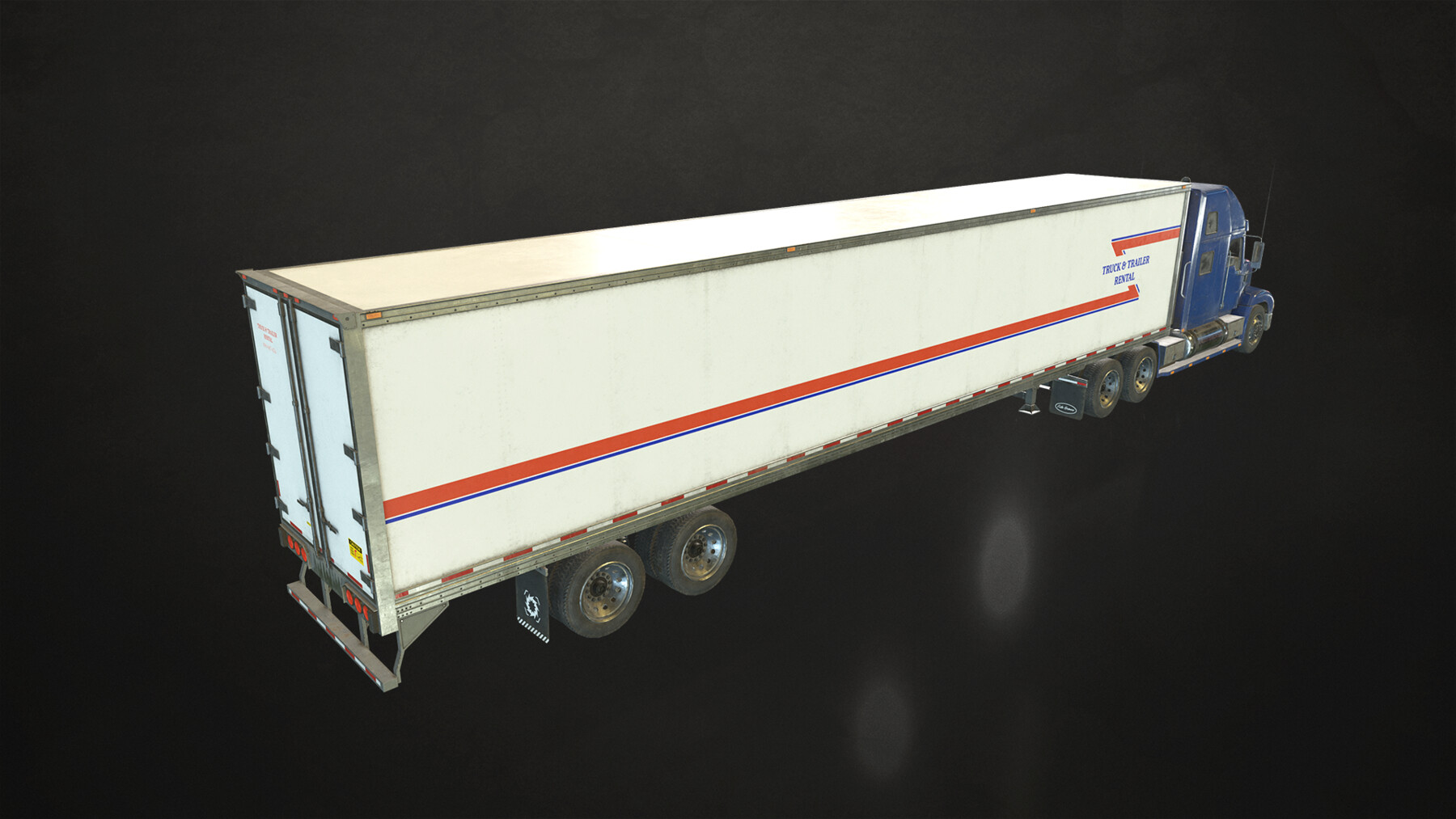 ArtStation - Semi Truck Van Trailer - Low Poly | Game Assets