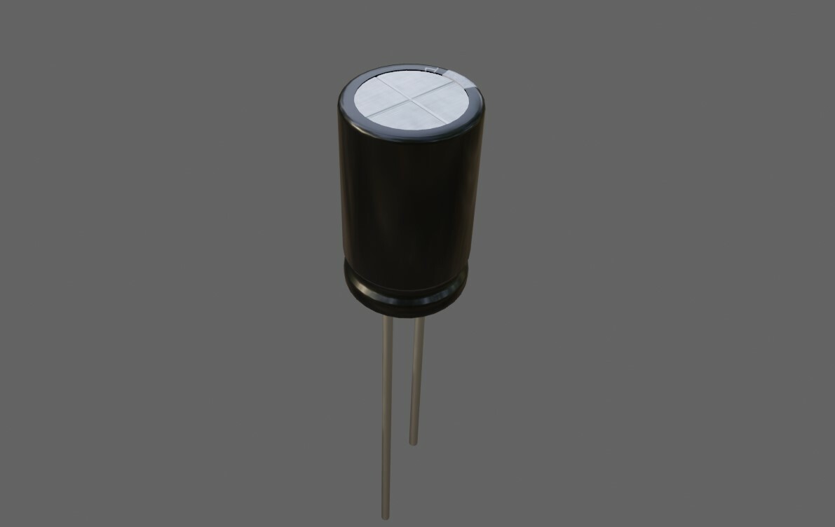 ArtStation - Electrolytic Capacitor - Electronic circuit parts Low-poly ...
