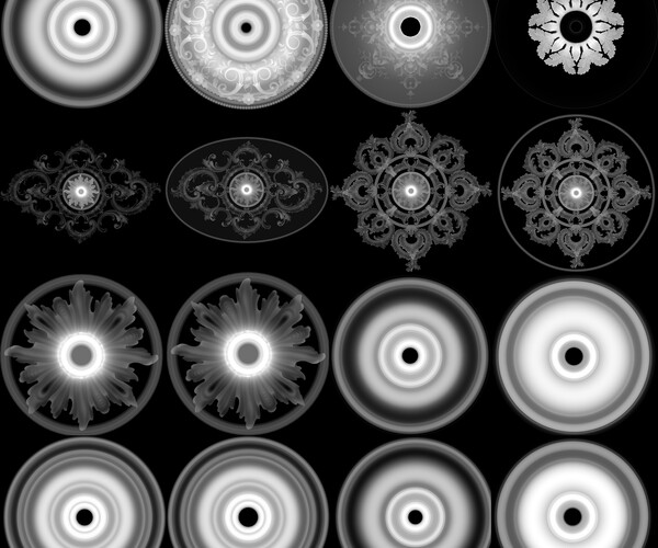 ArtStation - Ornament Alpha Brushes And Alphas (100) | Brushes