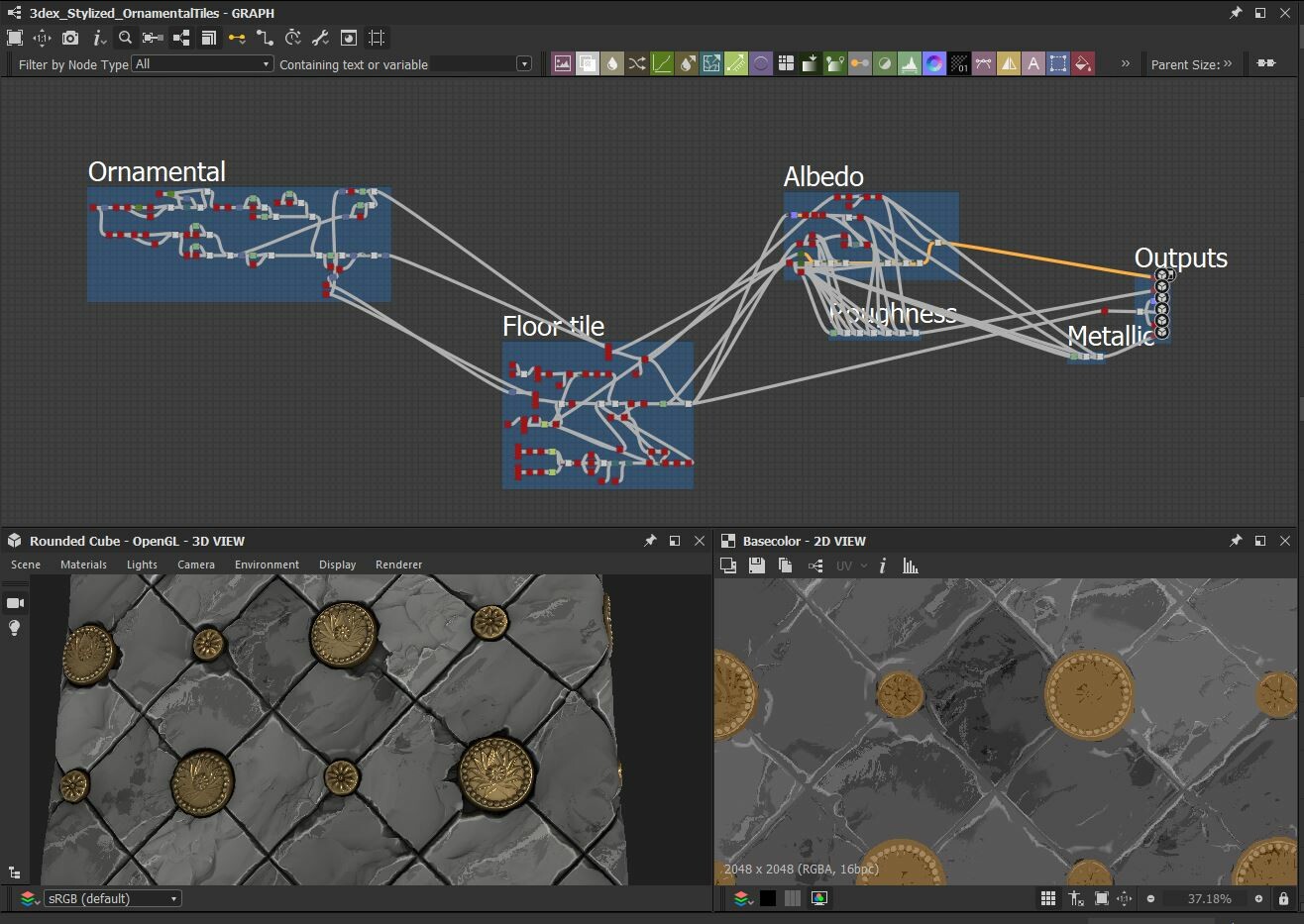 ArtStation - Stylized Ornamental Floor Tiles - Substance Designer ...