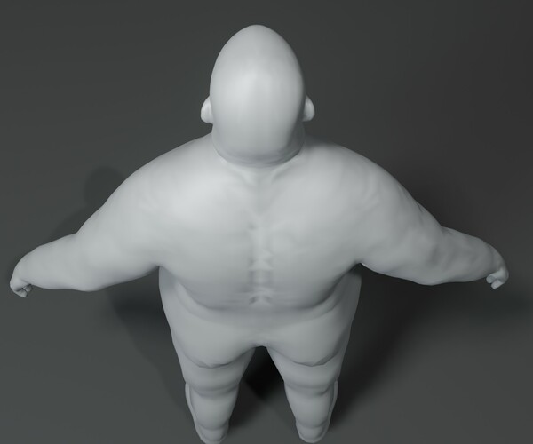 ArtStation - Male Body Fat Base Mesh 3D Model 10k Polygons | Game Assets