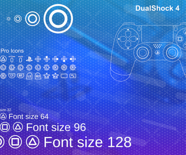 ArtStation - DualShock 4 Buttons Icons + Overlays | Game Assets