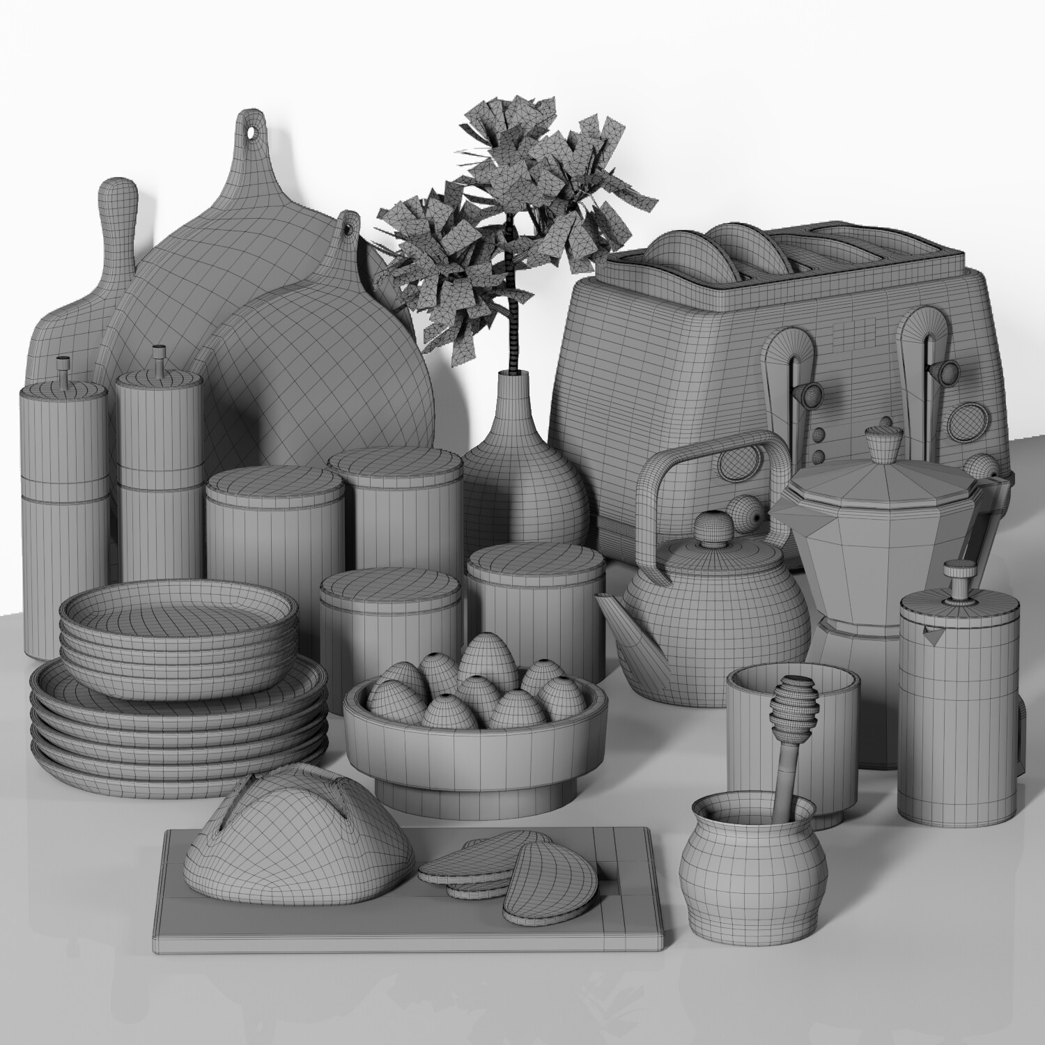 ArtStation - kitchen shelf decorative 003 | Resources