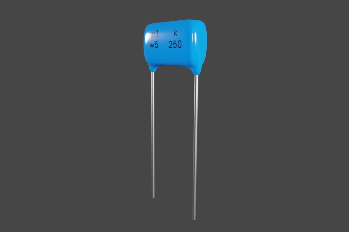 ArtStation - Polyester Capacitor - Electronic parts Low-poly 3D model | Resources