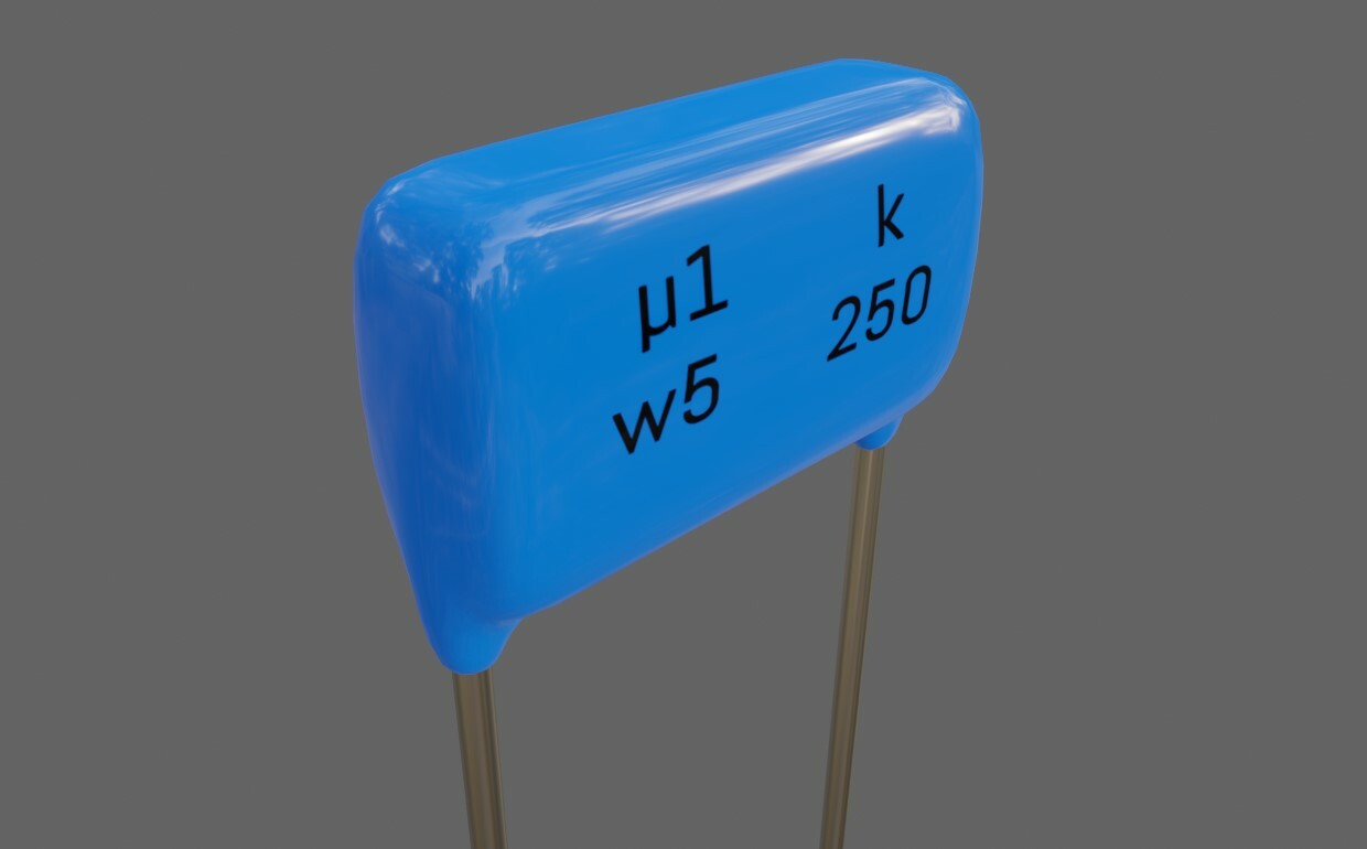ArtStation - Polyester Capacitor - Electronic parts Low-poly 3D model | Resources