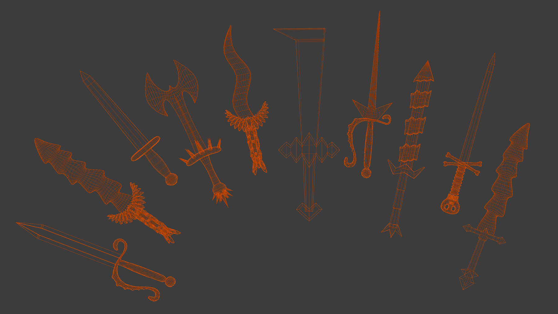 ArtStation - 100 Swords Collection Pack Low-Poly for Games PBR | Game ...