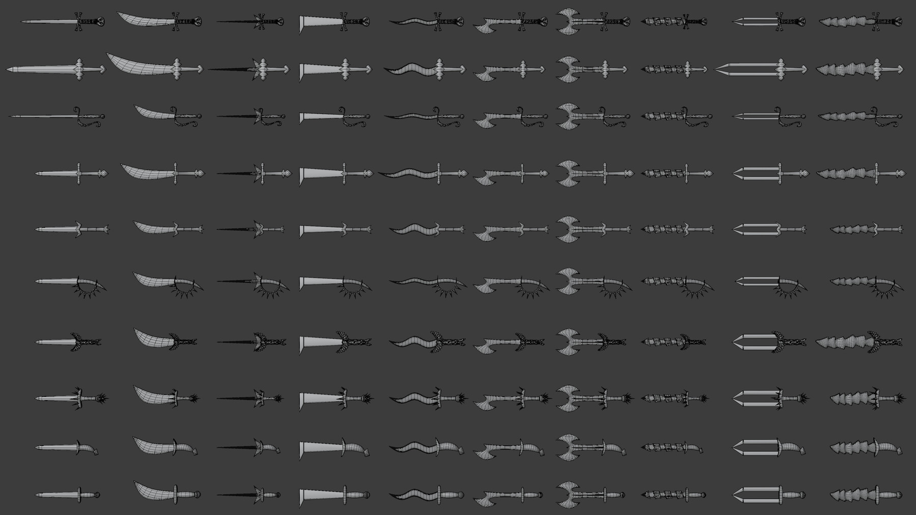ArtStation - 100 Swords Collection Pack Low-Poly for Games PBR | Game ...