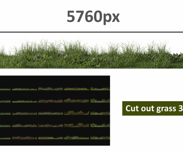 ArtStation - Cut out grass line 30x png | Resources