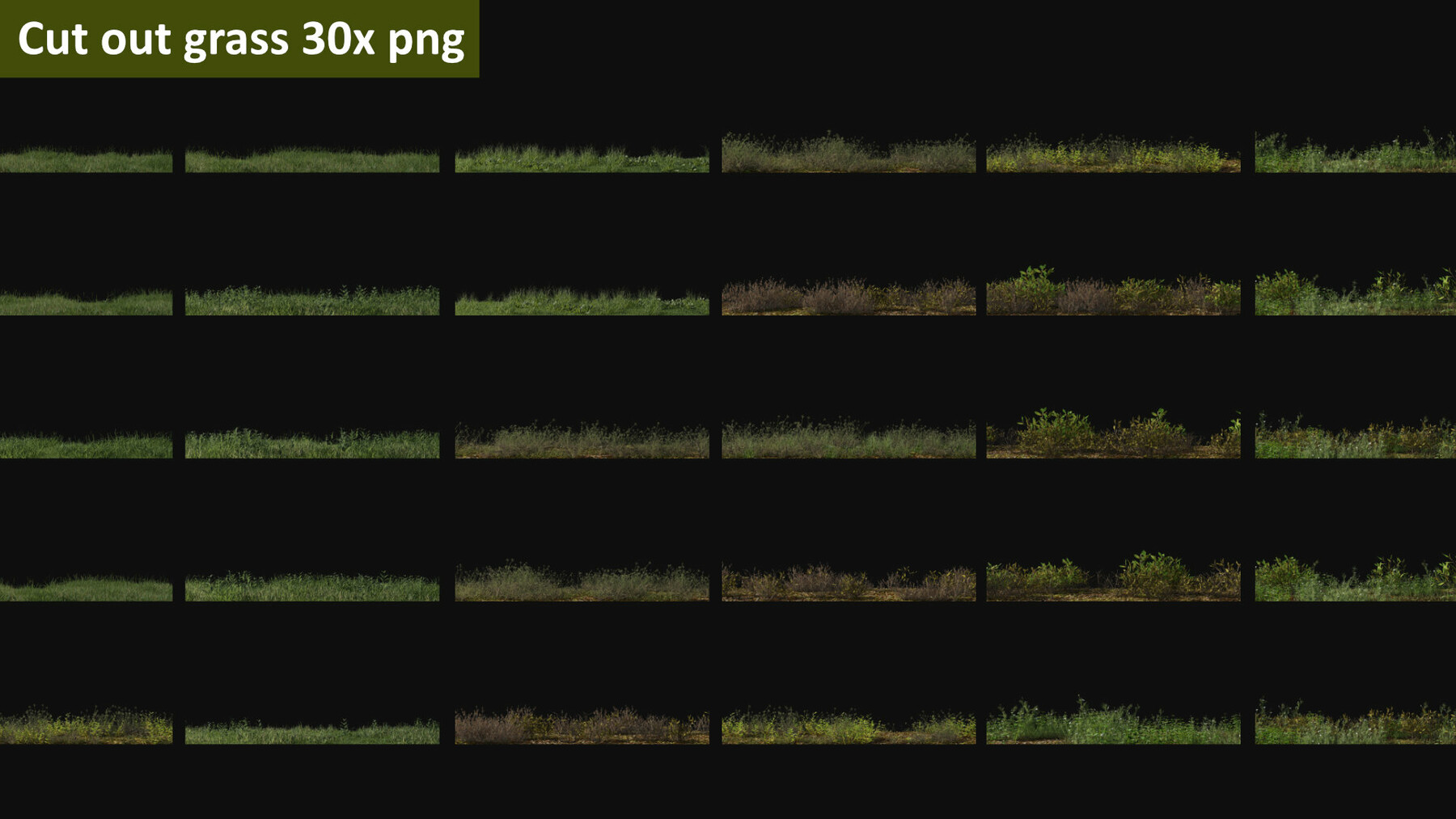 ArtStation - Cut out grass line 30x png | Resources