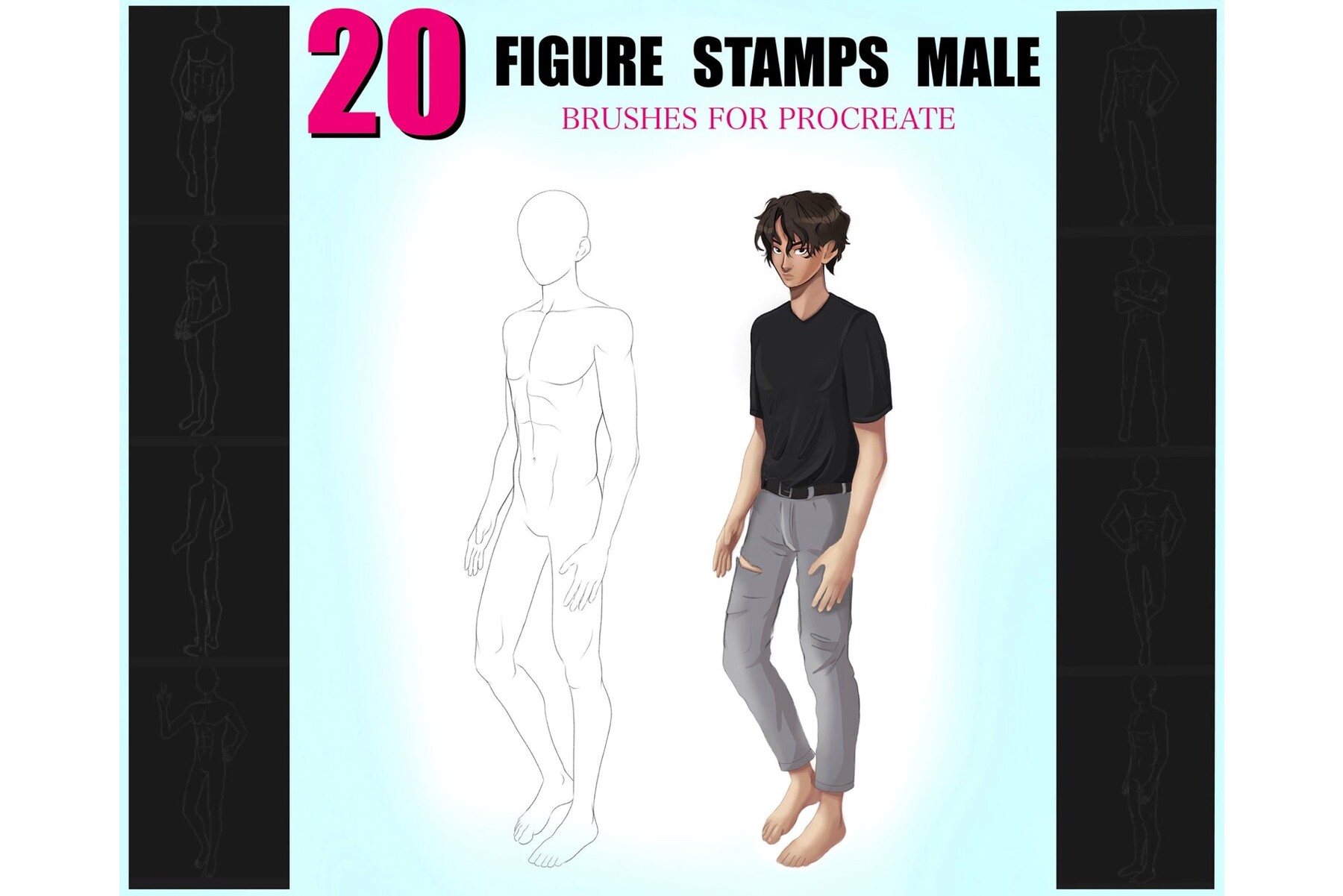 ArtStation - Figure Male Stamps Brushes for Procreate | Brushes