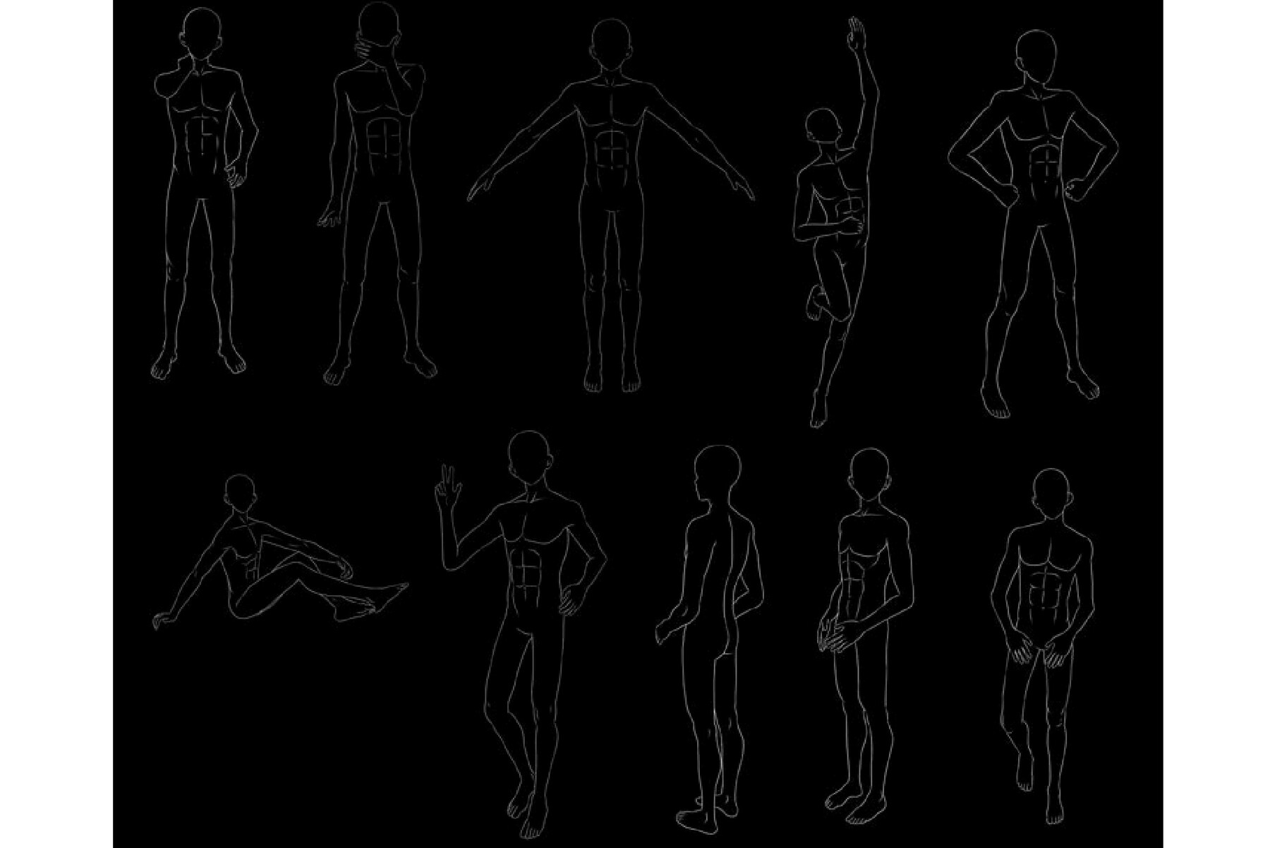 ArtStation - Figure Male Stamps Brushes for Procreate | Brushes