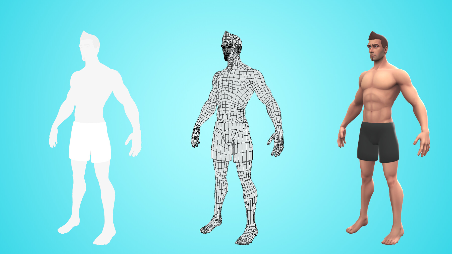 ArtStation - Antonio: Cartoon Male Character - Rigged Base Mesh | Game ...