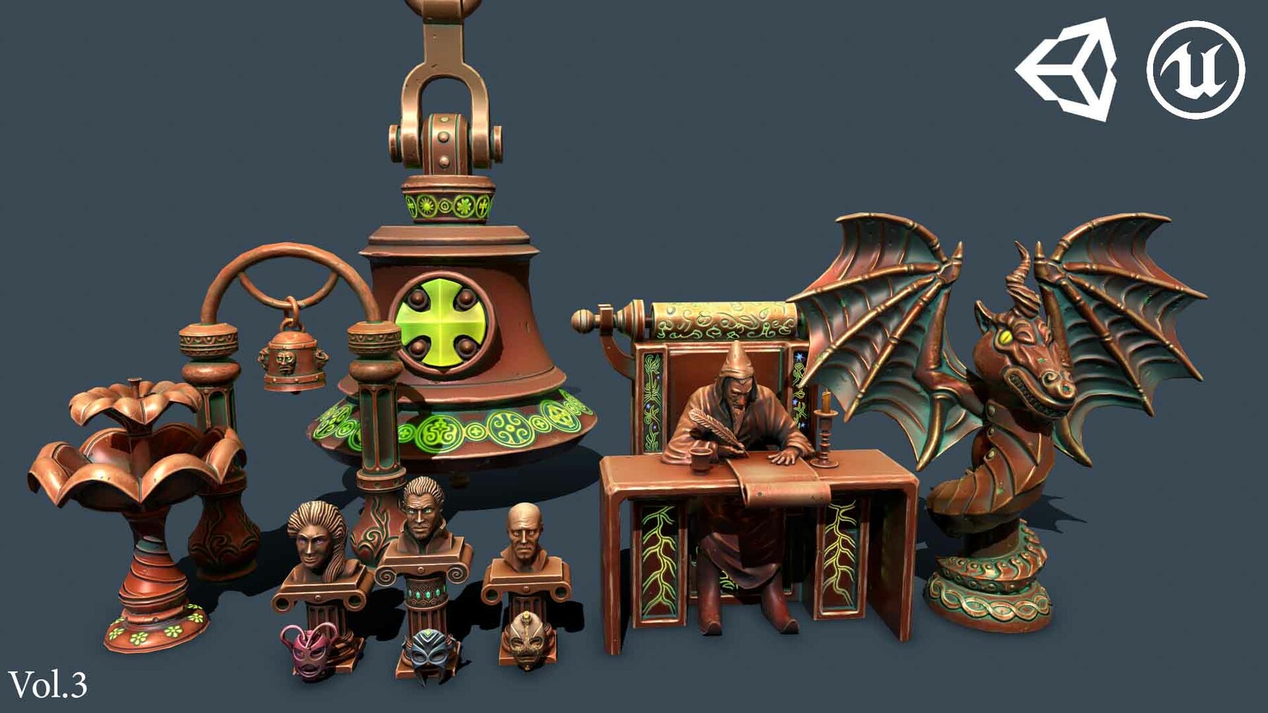 ArtStation - Fantasy statues 2 collection | Game Assets