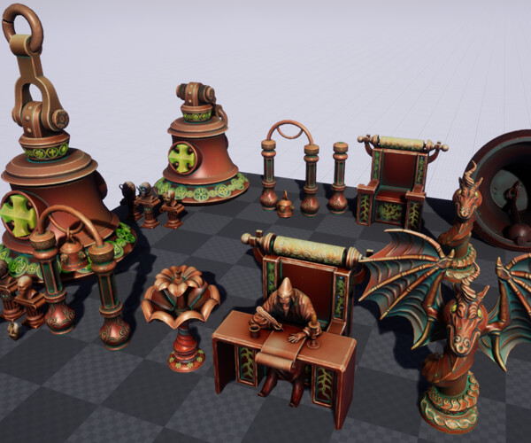 ArtStation - Fantasy statues 2 collection | Game Assets