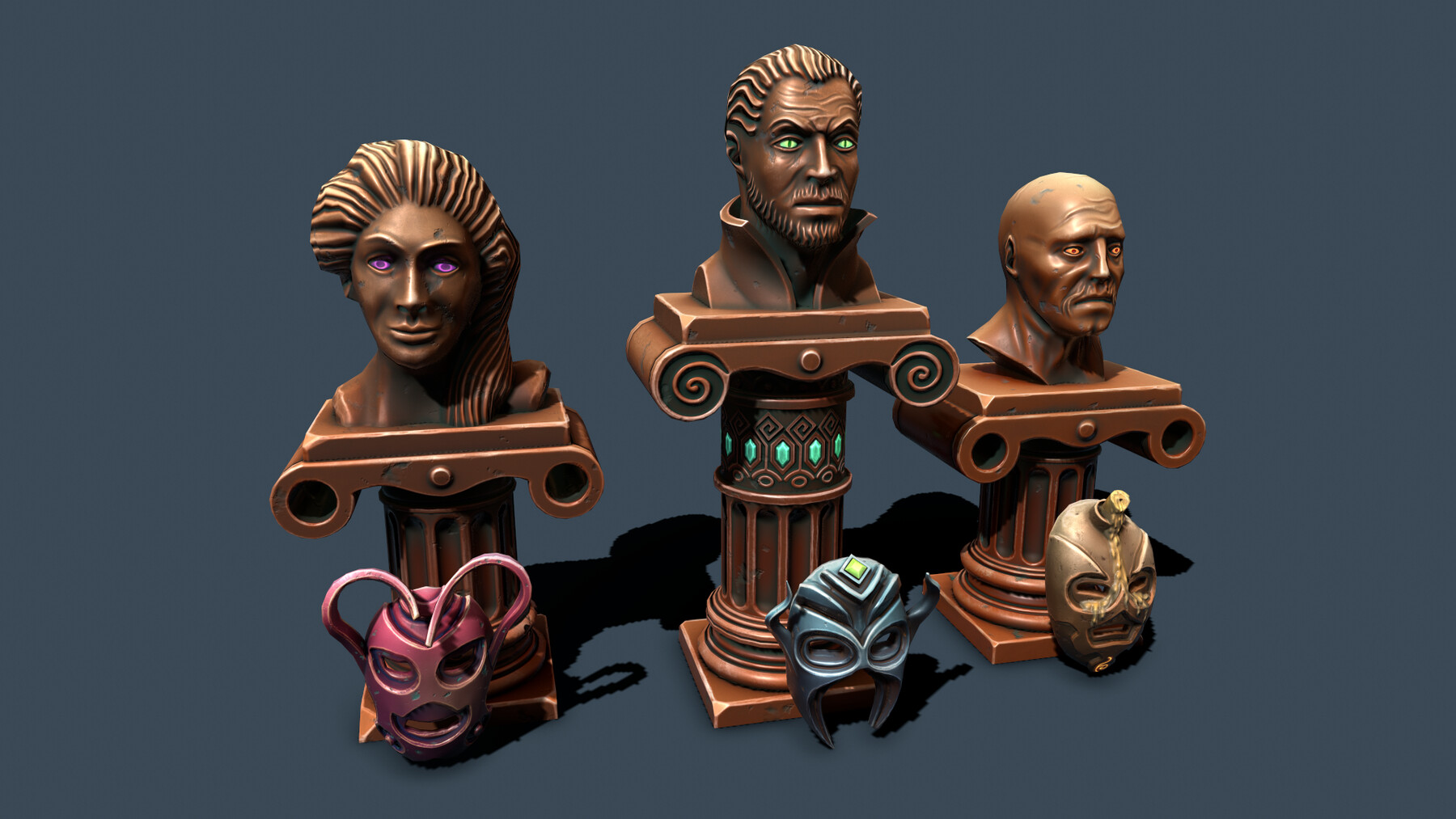 ArtStation - Fantasy statues 2 collection | Game Assets