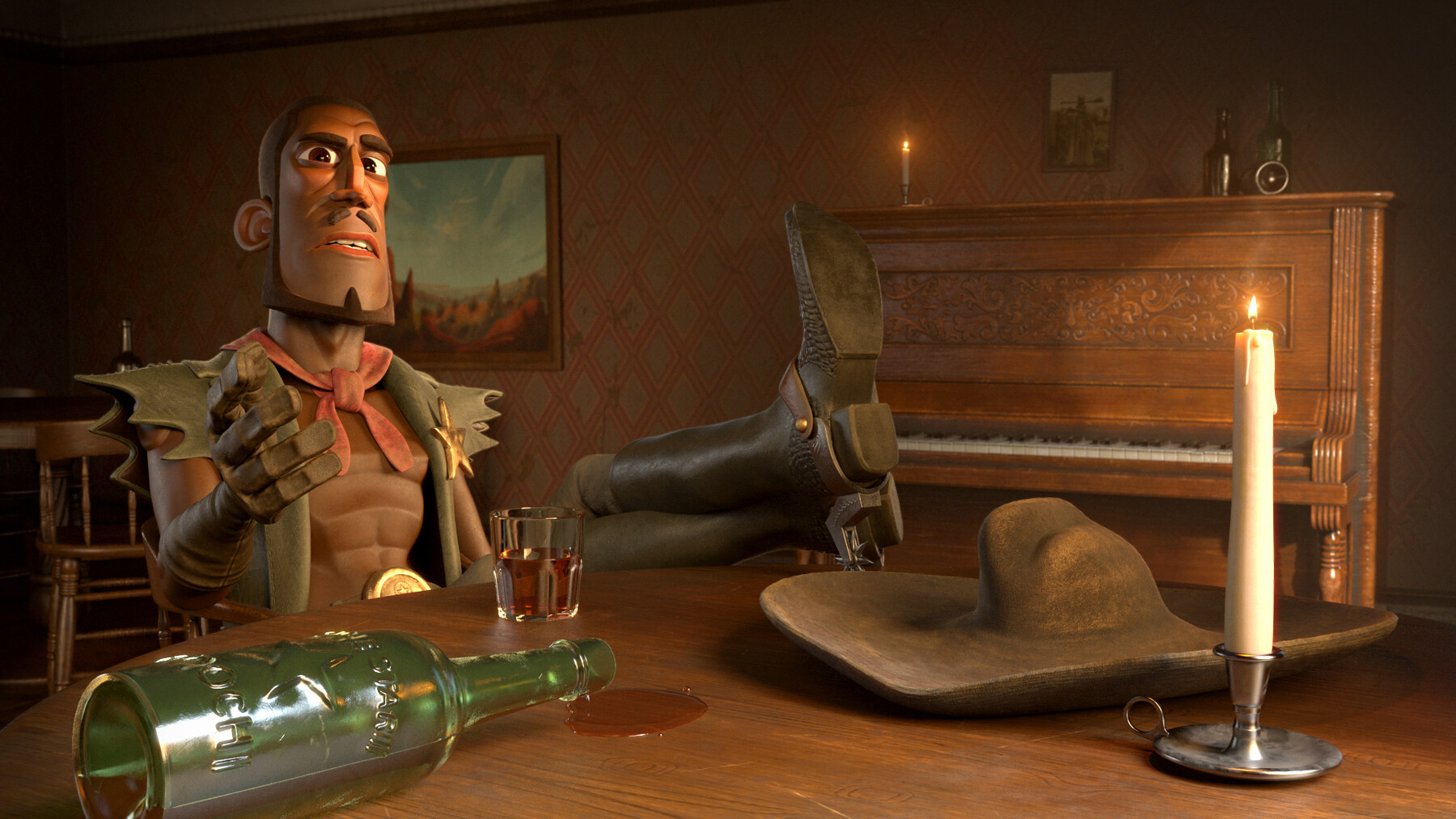 ArtStation - Western Saloon Round Table | Resources