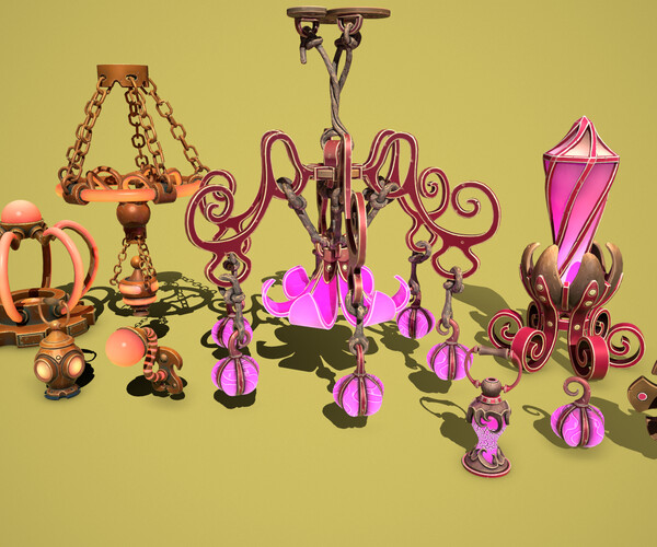ArtStation - Fantasy lamps collection | Game Assets