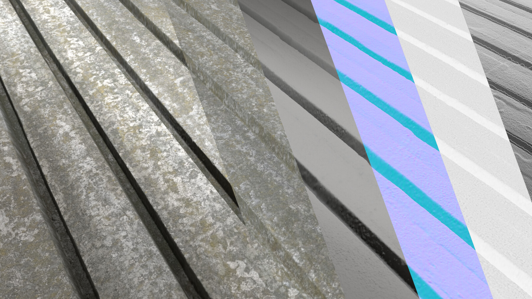 ArtStation - Ribbed concrete surface (PBR Material 8K) | Resources