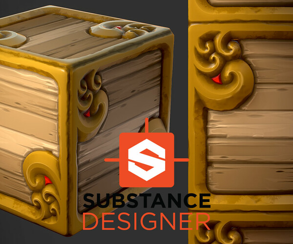 ArtStation - Stylized Fantasy Crate - Substance Designer | Game Assets