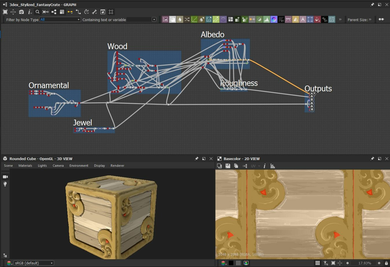 3dExtrude Tutorials - Stylized Fantasy Crate - Substance Designer