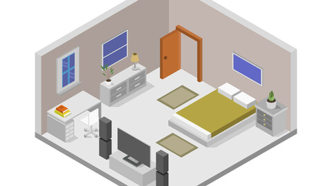 ArtStation - Isometric bedroom | Artworks