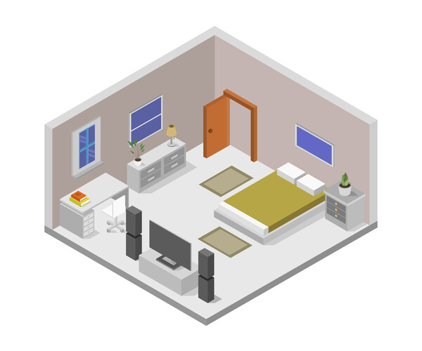 ArtStation - Isometric bedroom | Artworks