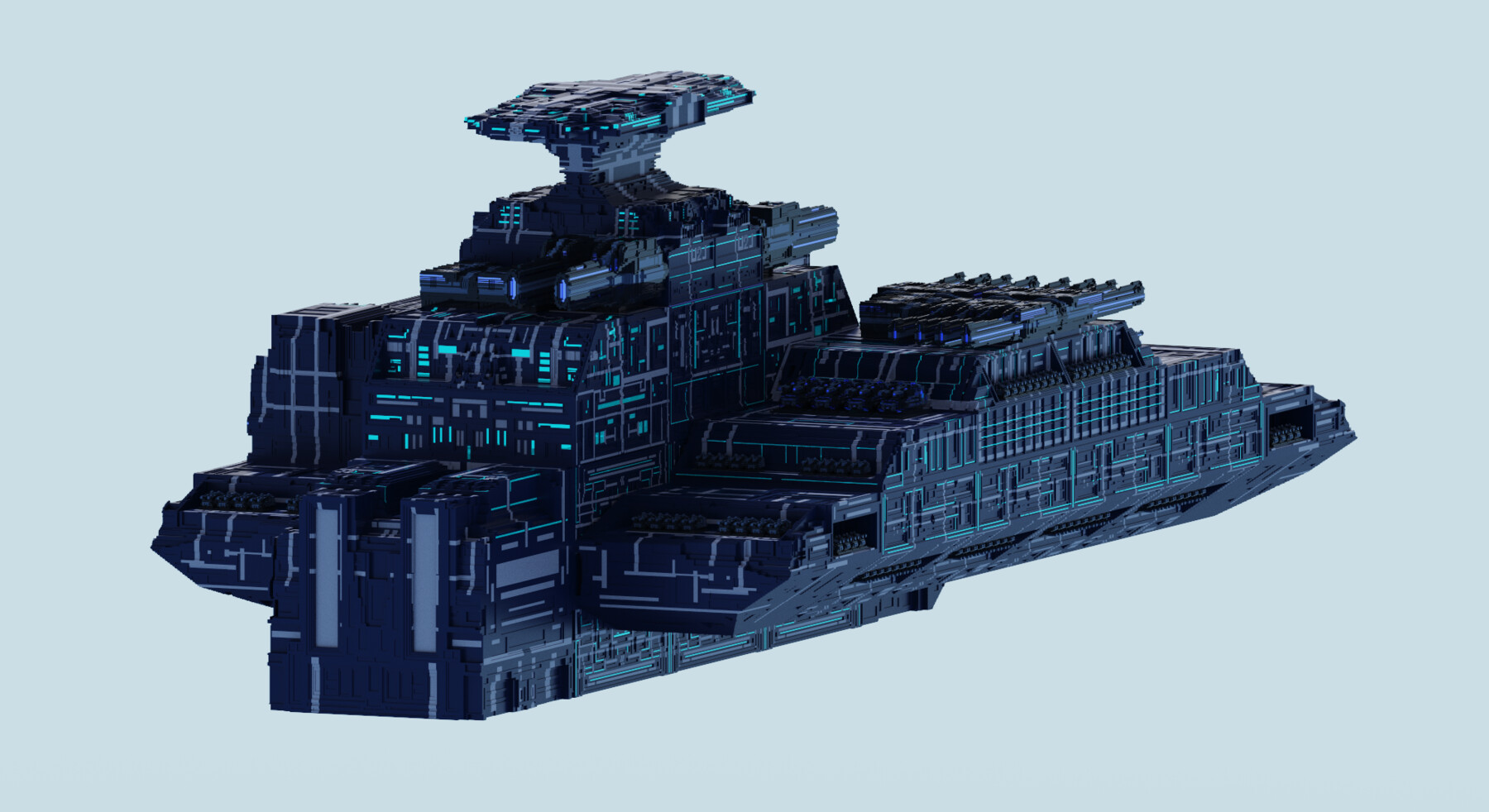 ArtStation - 3d voxel iso space ship in light 2 | Game Assets