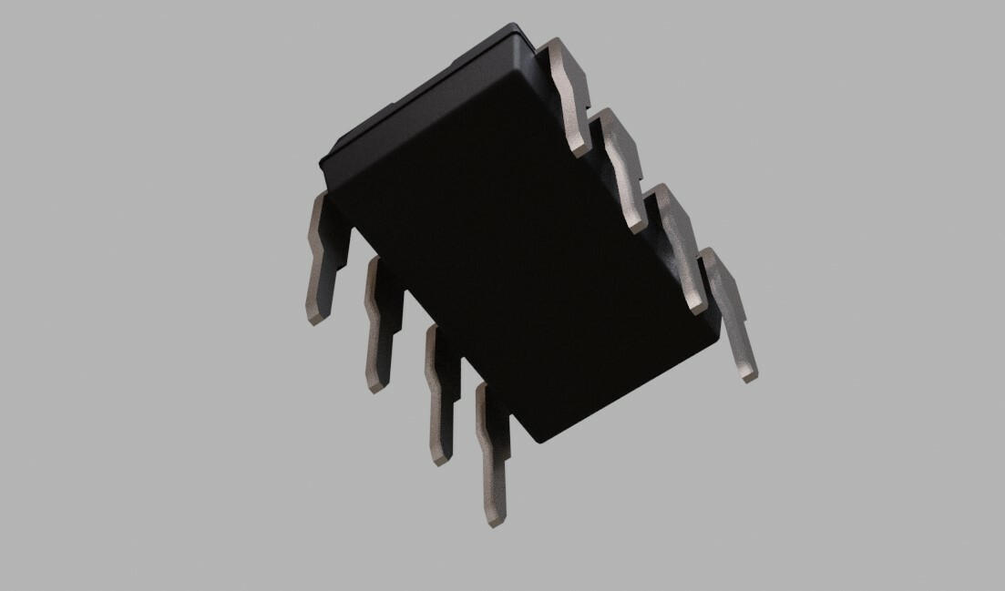 ArtStation - Microchip - IC DIP 8 pin - Electronic parts Low-poly 3D ...