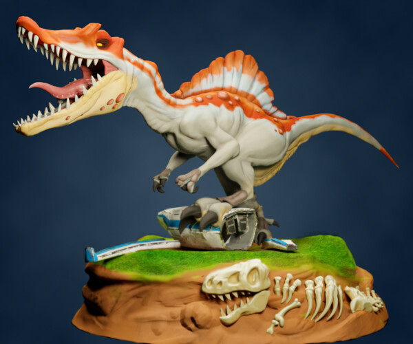 ArtStation - Spinosaurus Miniature 3D Print and Also Textures Available ...