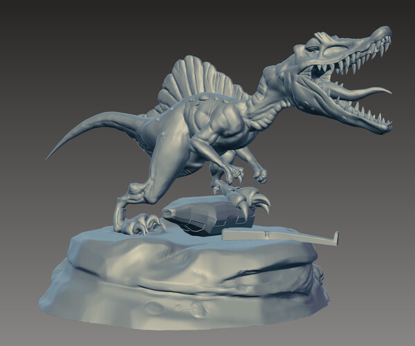 ArtStation - Spinosaurus Miniature 3D Print and Also Textures Available ...