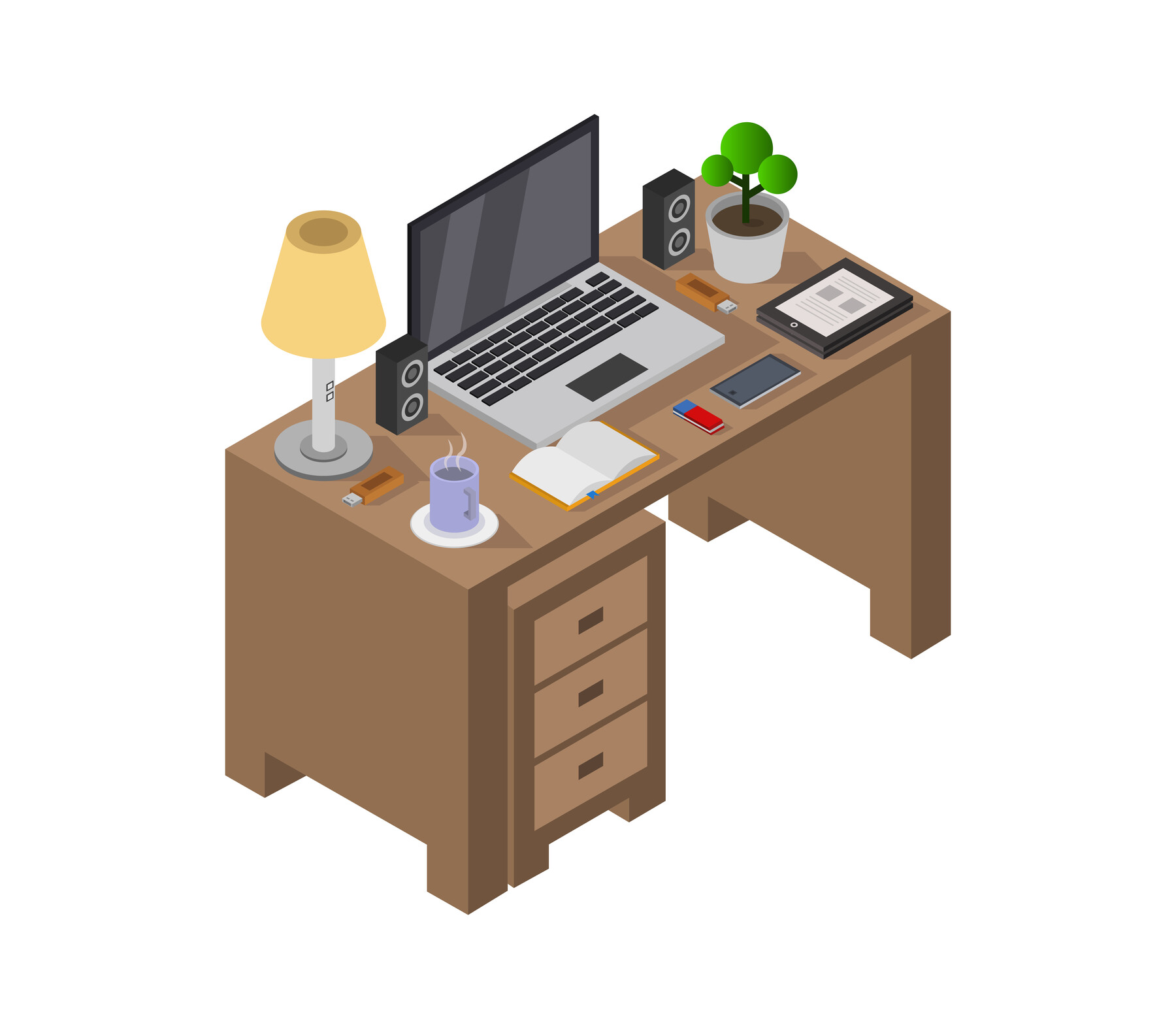 ArtStation - Isometric office desk | Artworks