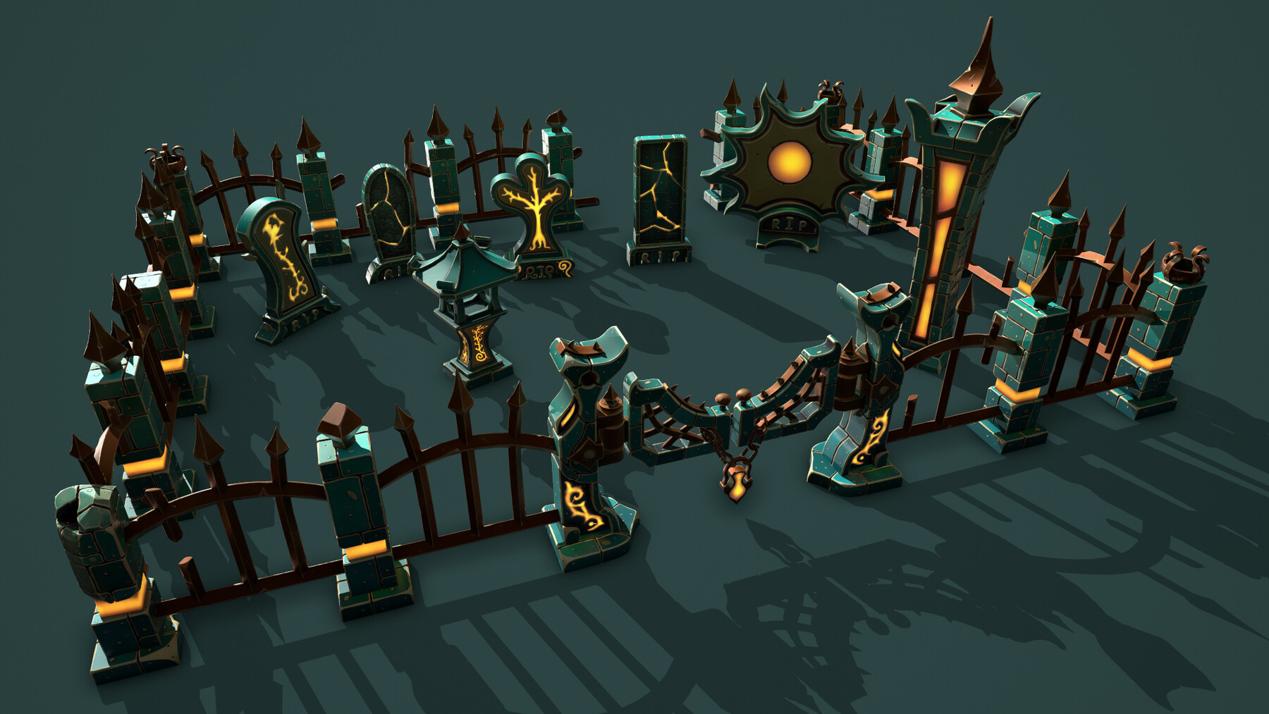 ArtStation - Fantasy cemetery 2 collection | Game Assets