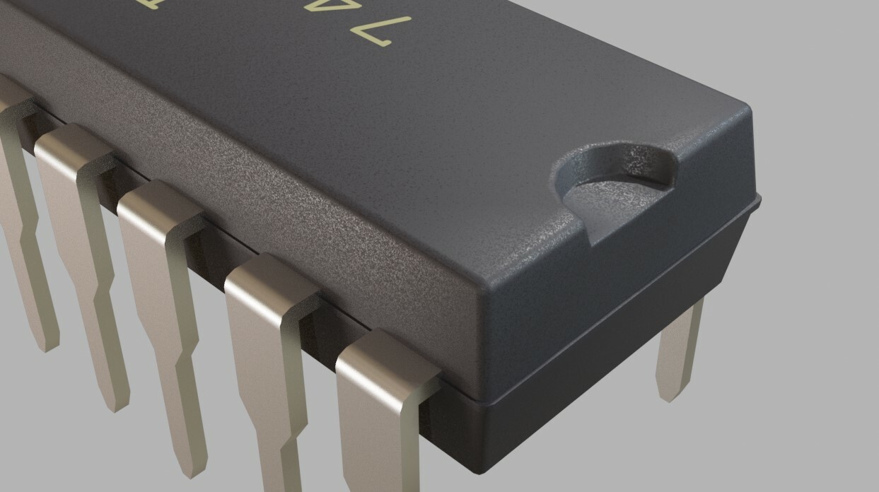 ArtStation - Microchip DIP 14 pin - Electronic parts Low-poly 3D model ...