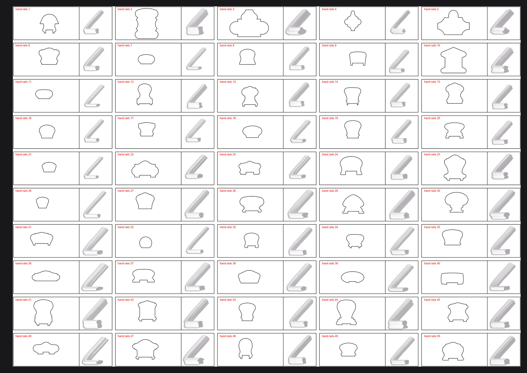 ArtStation - 1115 Molding Profile CASING +PANEL CHAIR CAP +CROWN +DOOR ...
