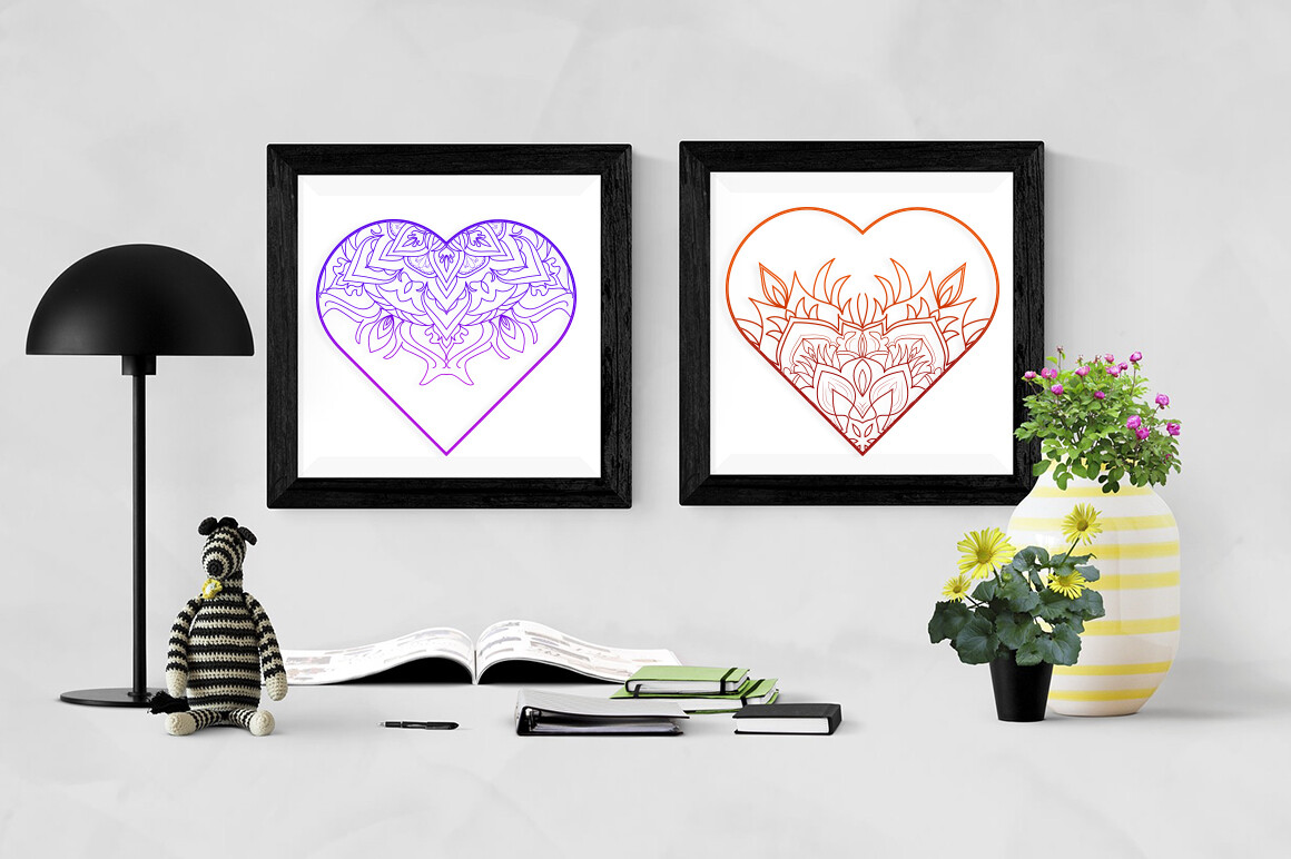 ArtStation - Mandala Hearts Valentine's Day Bundle | Artworks