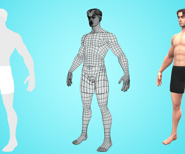 ArtStation - Luiz: Cartoon Male Character - Rigged Base Mesh | Game Assets
