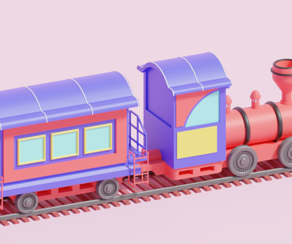 ArtStation - Cartoon Train 3D model | Game Assets