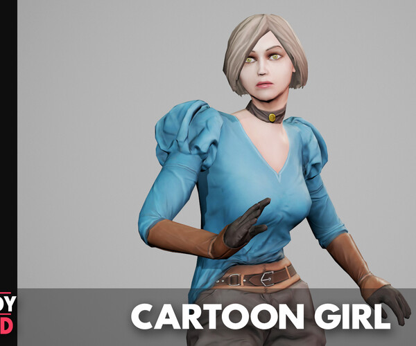 ArtStation - Cartoon Girl - Game Ready | Game Assets