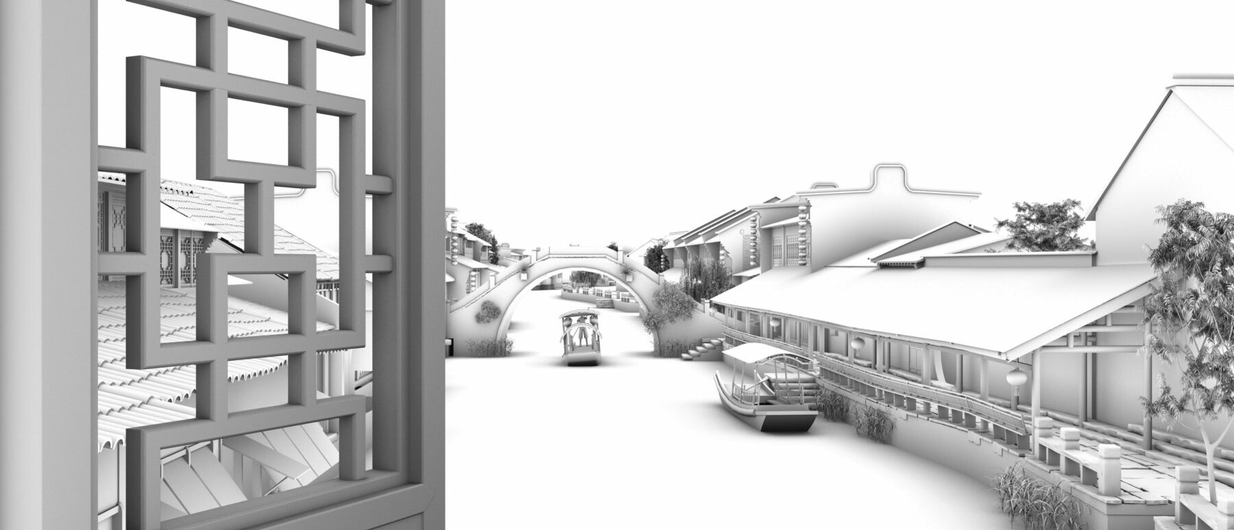 ArtStation - River ancient buildings - bridges water | Resources