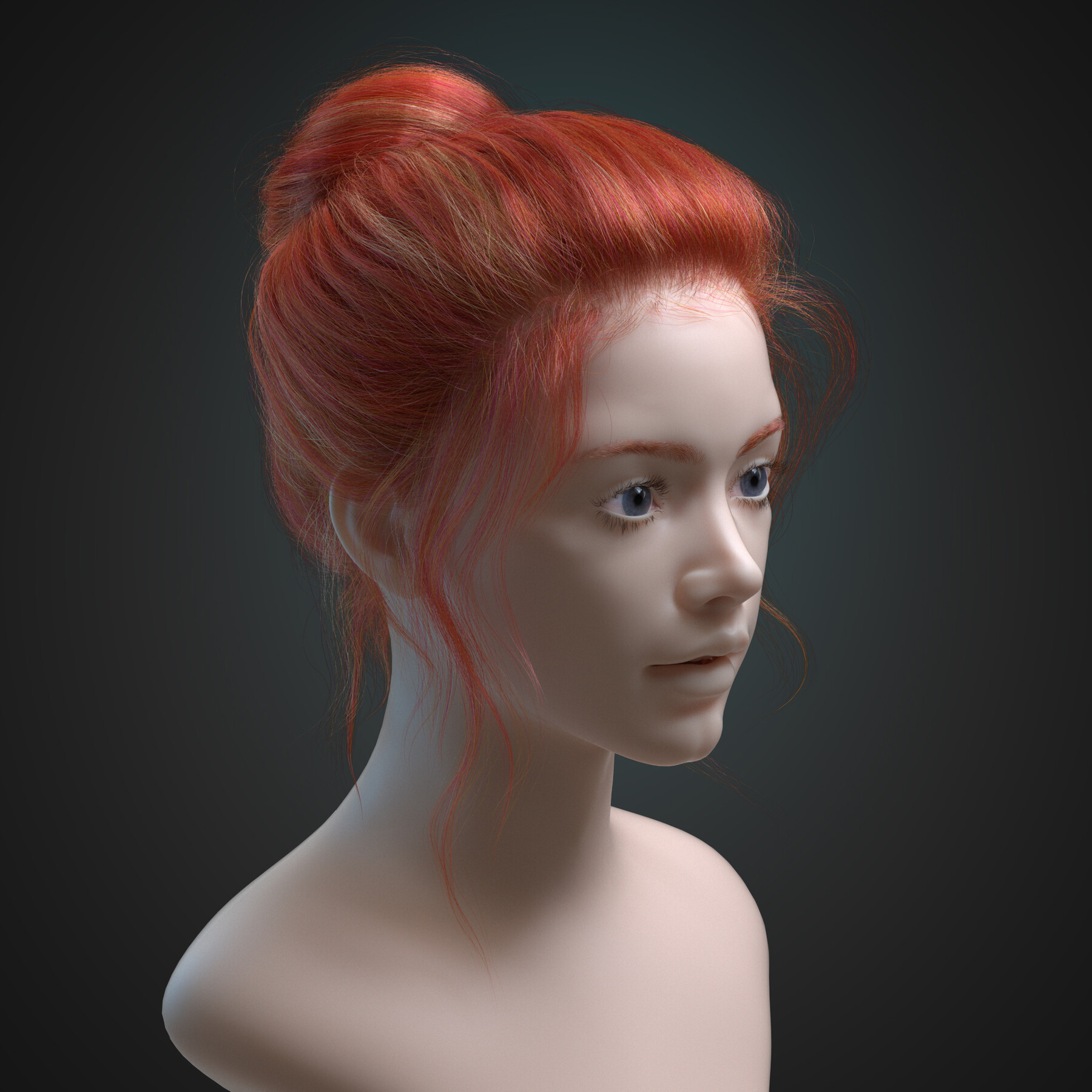 ArtStation - Female realistic hairstyle Onatrix Alembic Hair Groom ...