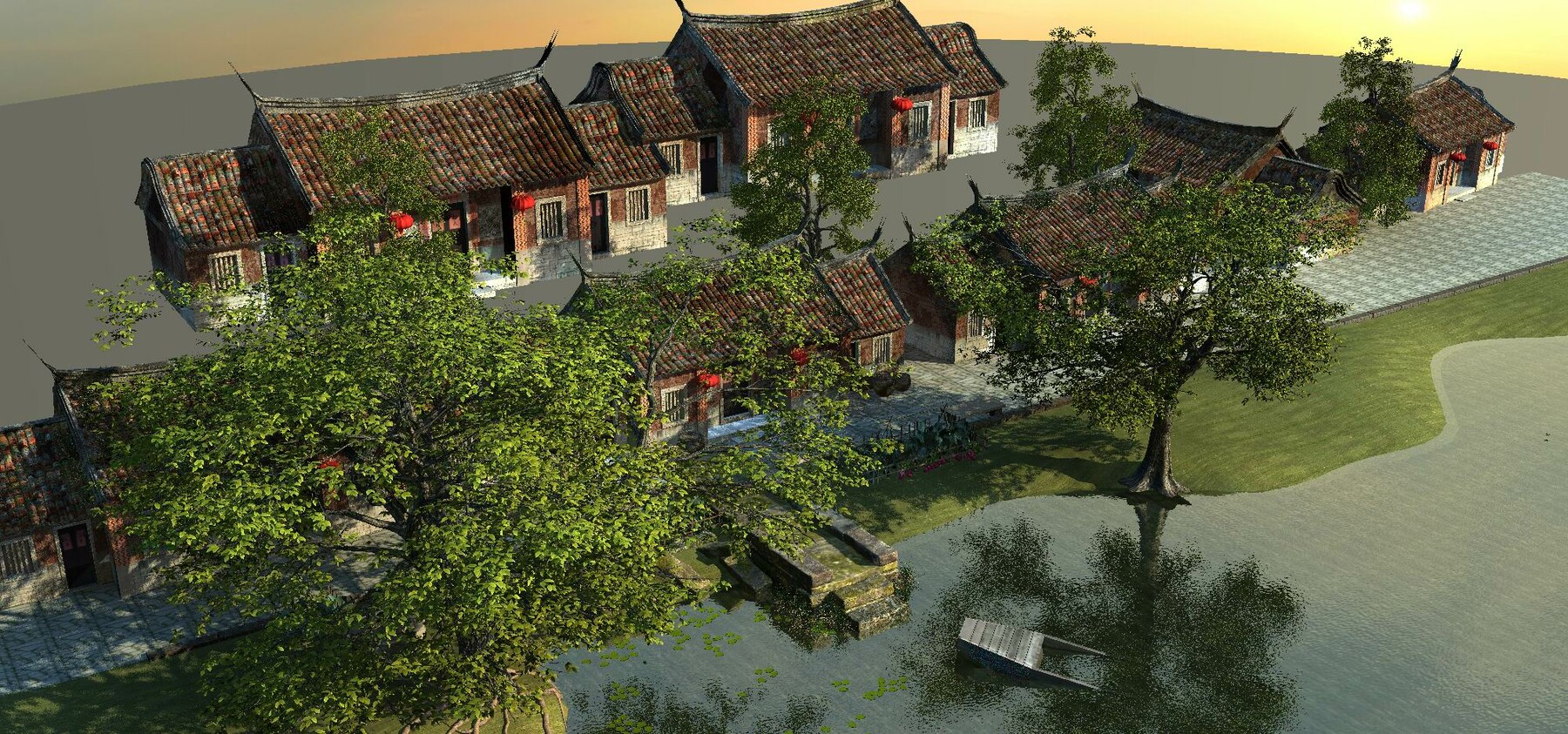 ArtStation - Ming Dynasty - Ancient Buildings by the River 01 | Resources