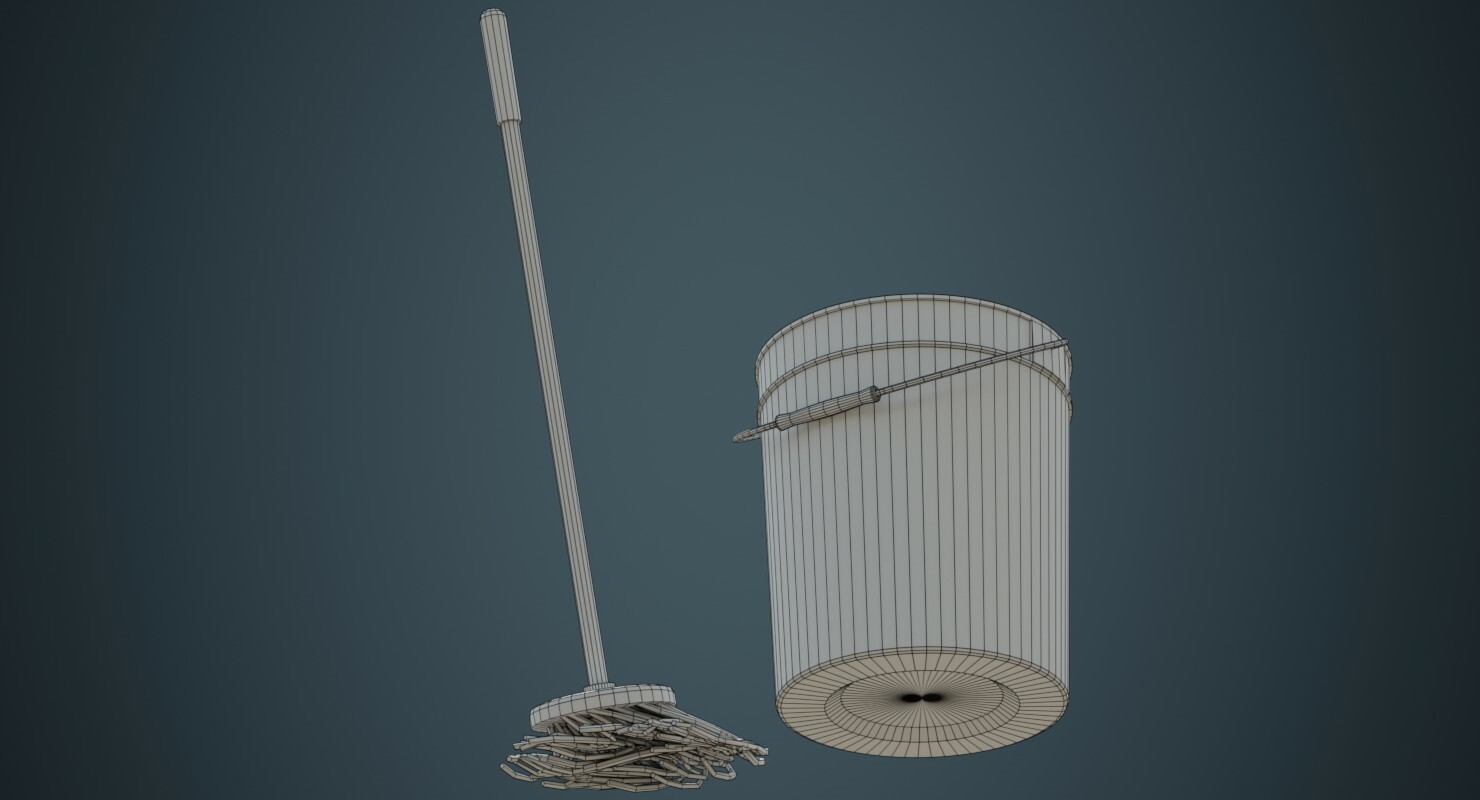ArtStation - Bucket And Mop 1B | Game Assets