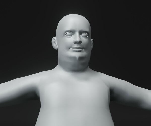 ArtStation - Fat Human Body Base Mesh 3D Model Family Pack 10k Polygons ...