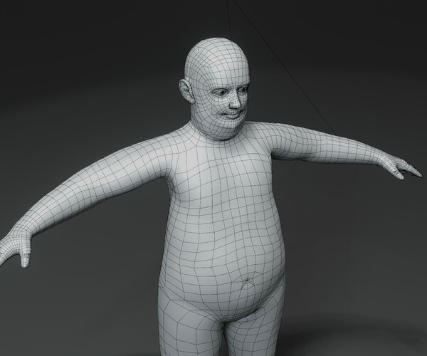 ArtStation - Fat Human Body Base Mesh 3D Model Family Pack 10k Polygons ...
