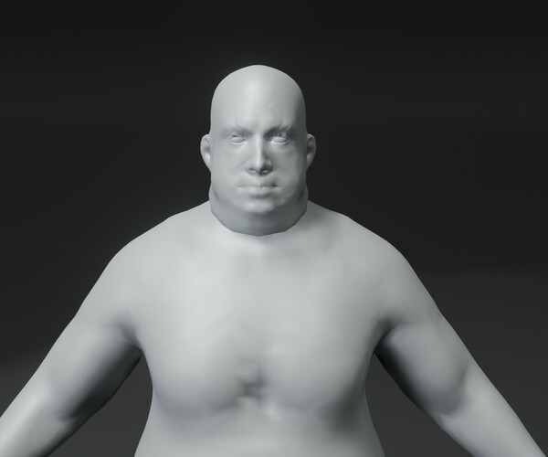 ArtStation - Fat Human Body Base Mesh 3D Model Family Pack 10k Polygons ...